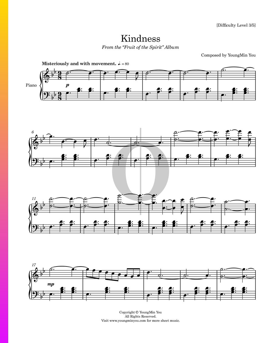 Kindness (YoungMin You) Piano Sheet Music - OKTAV