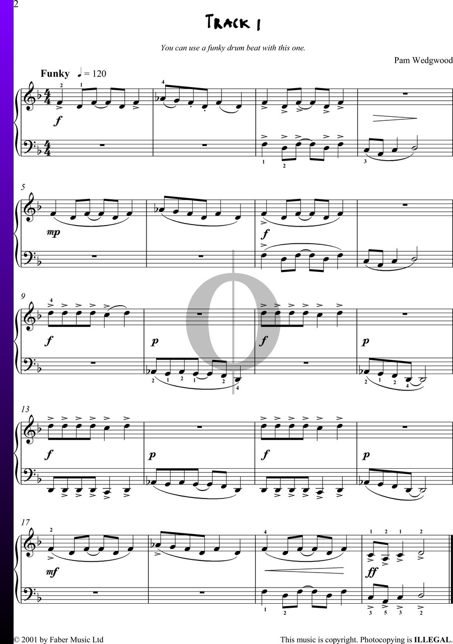 Track 1 (Pam Wedgwood) Piano Sheet Music - OKTAV