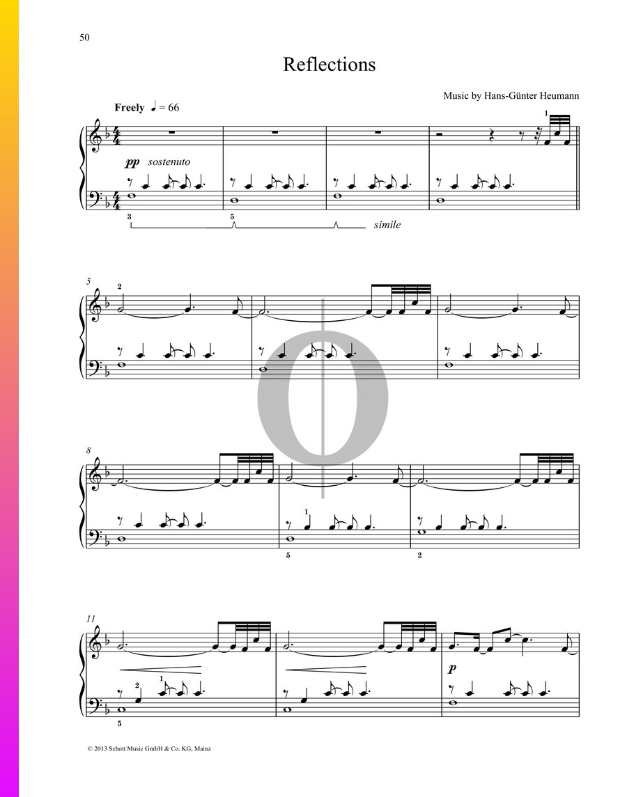 Reflections (Hans-Günter Heumann) Piano Sheet Music - OKTAV
