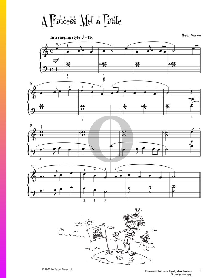 A Princess Met A Pirate (Sarah Walker) Piano Sheet Music - OKTAV