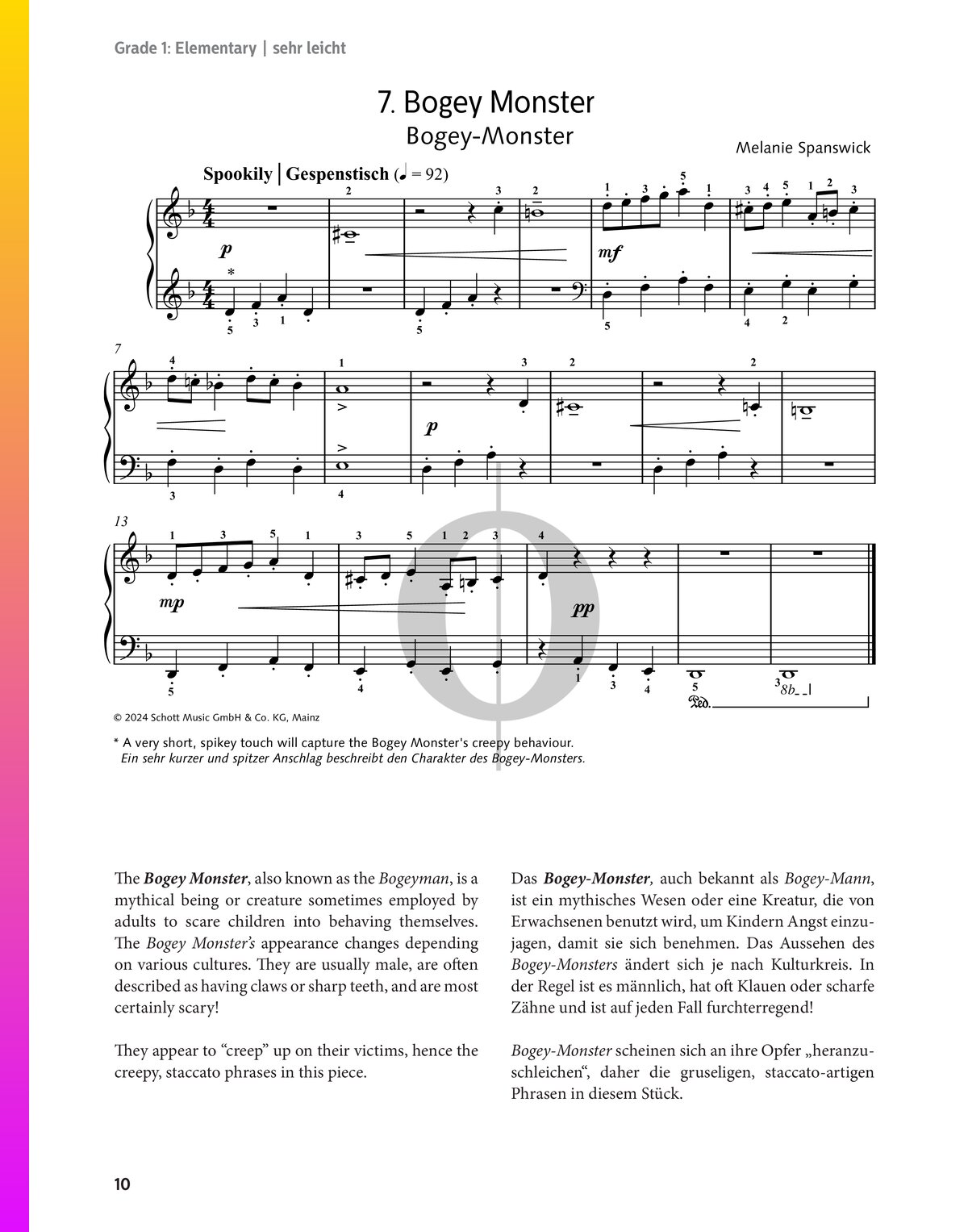 Bogey Monster (Melanie Spanswick) Piano Sheet Music - OKTAV
