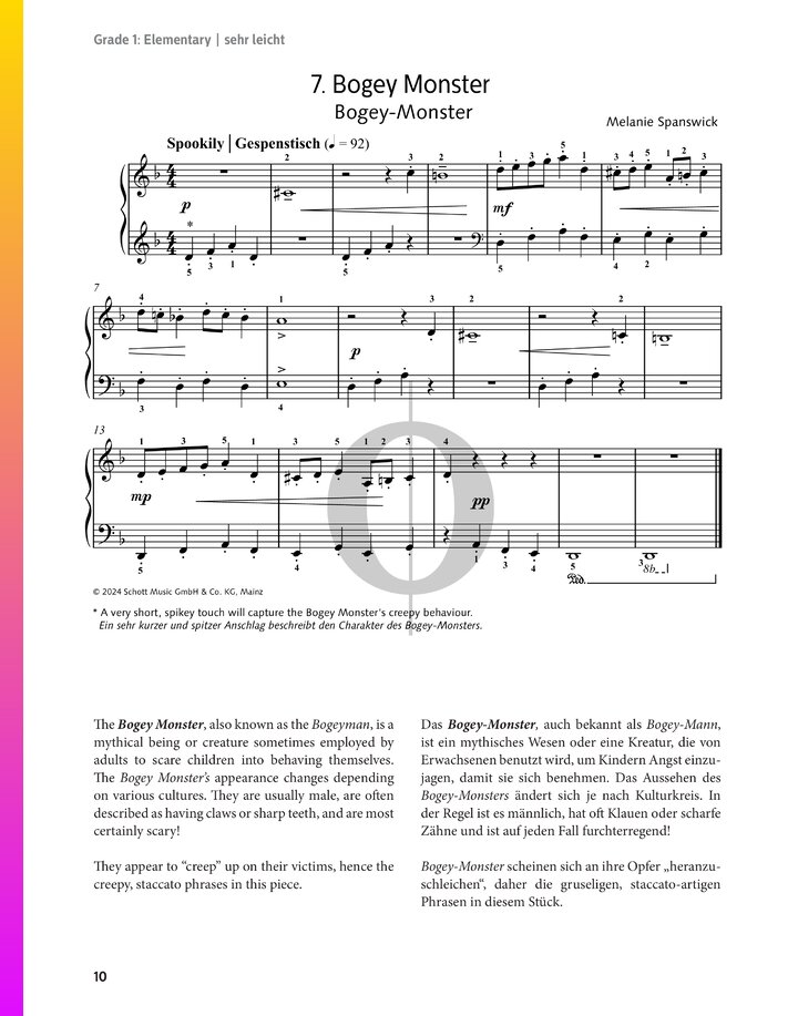 Bogey Monster (Melanie Spanswick) Piano Sheet Music - OKTAV