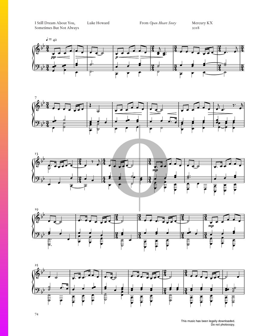 I Still Dream About You, Sometimes But Not Always (Luke Howard) Piano ...