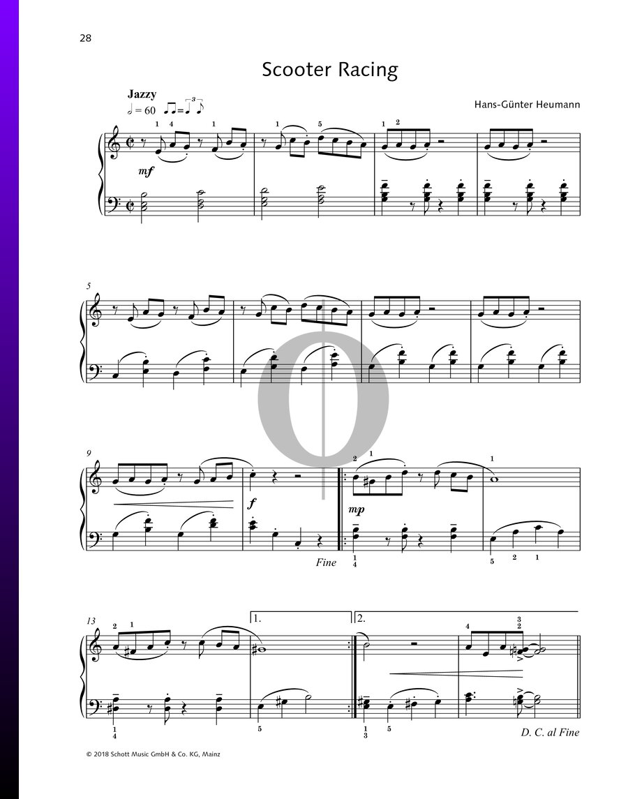 Scooter Racing (Hans-Günter Heumann) Piano Sheet Music - OKTAV