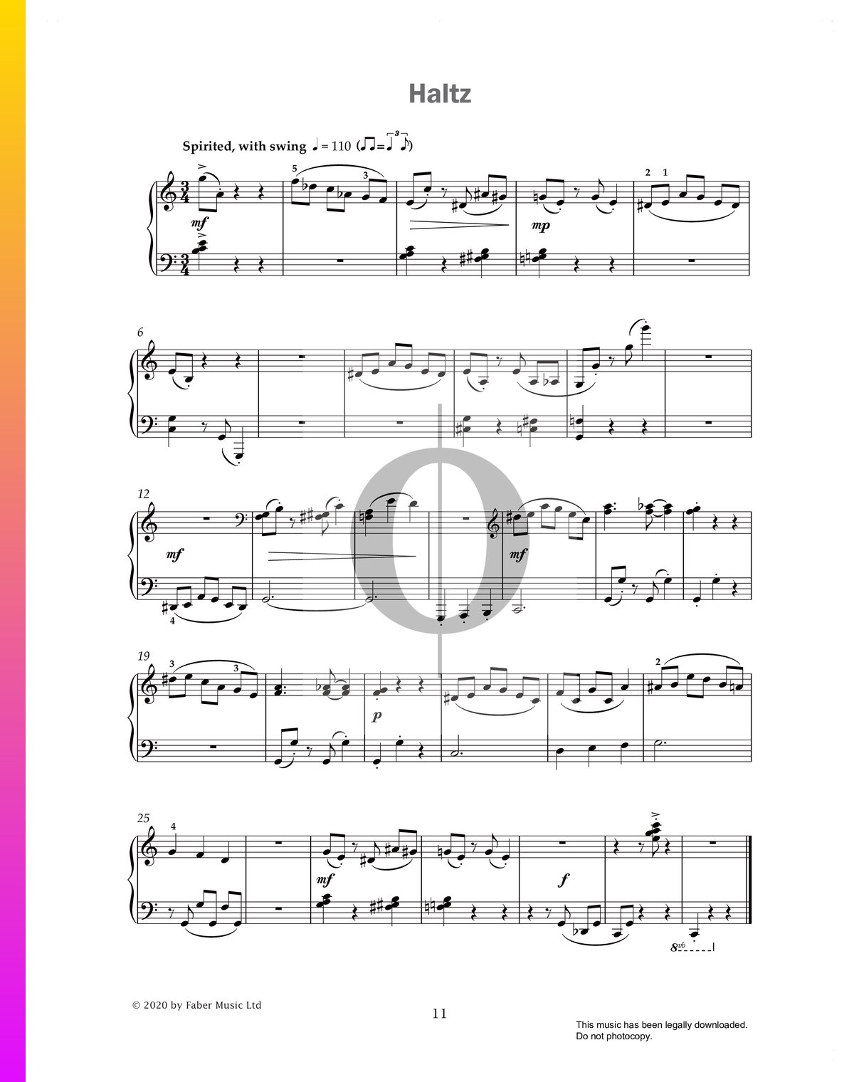 Haltz (Paul Harris) Piano Sheet Music - OKTAV