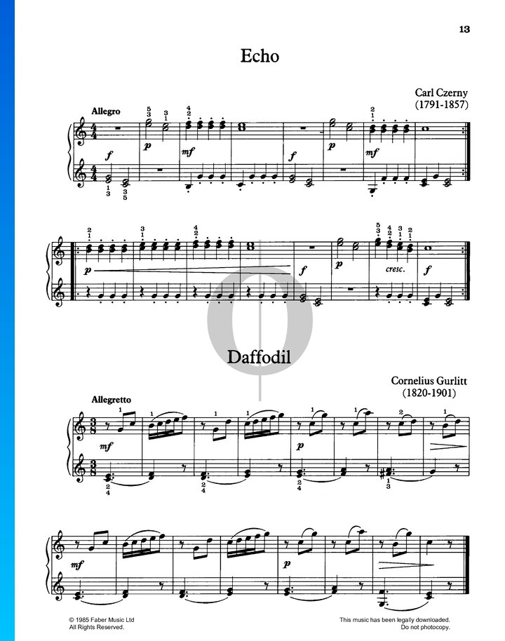 Echo (Carl Czerny) Piano Sheet Music - OKTAV