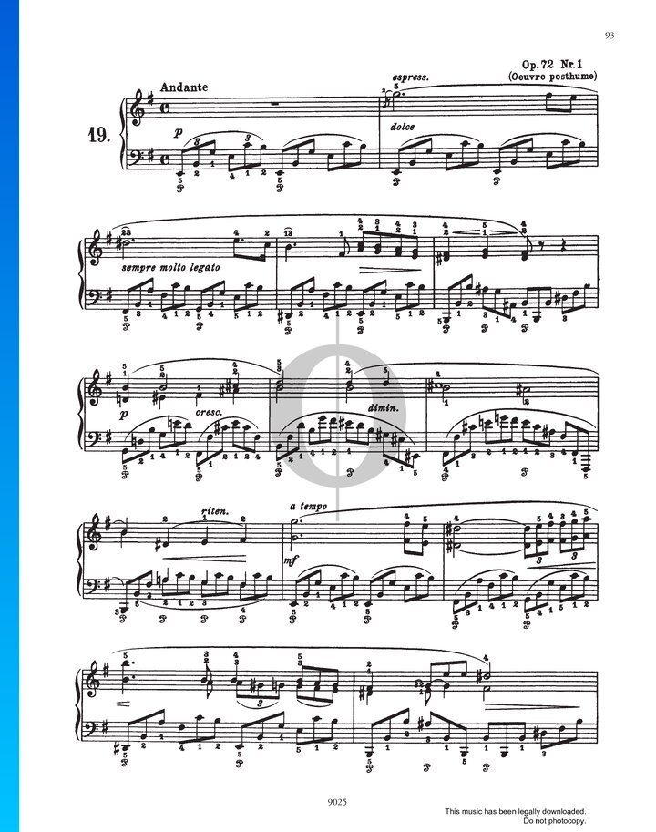 Nocturne in E Minor, Op. 72 No. 1 (Frédéric Chopin) Piano Sheet Music - OKTAV