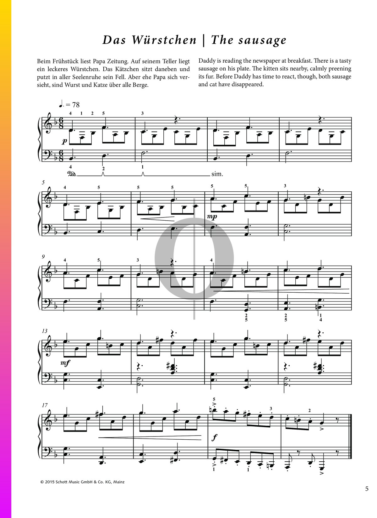 The sausage (Vera Mohrs) Piano Sheet Music - OKTAV