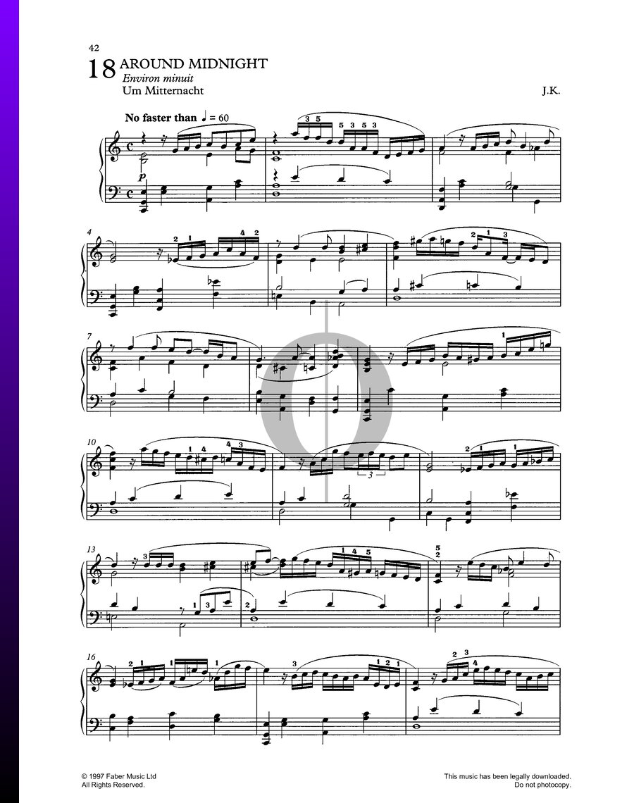 Around Midnight (John Kember) Piano Sheet Music - OKTAV