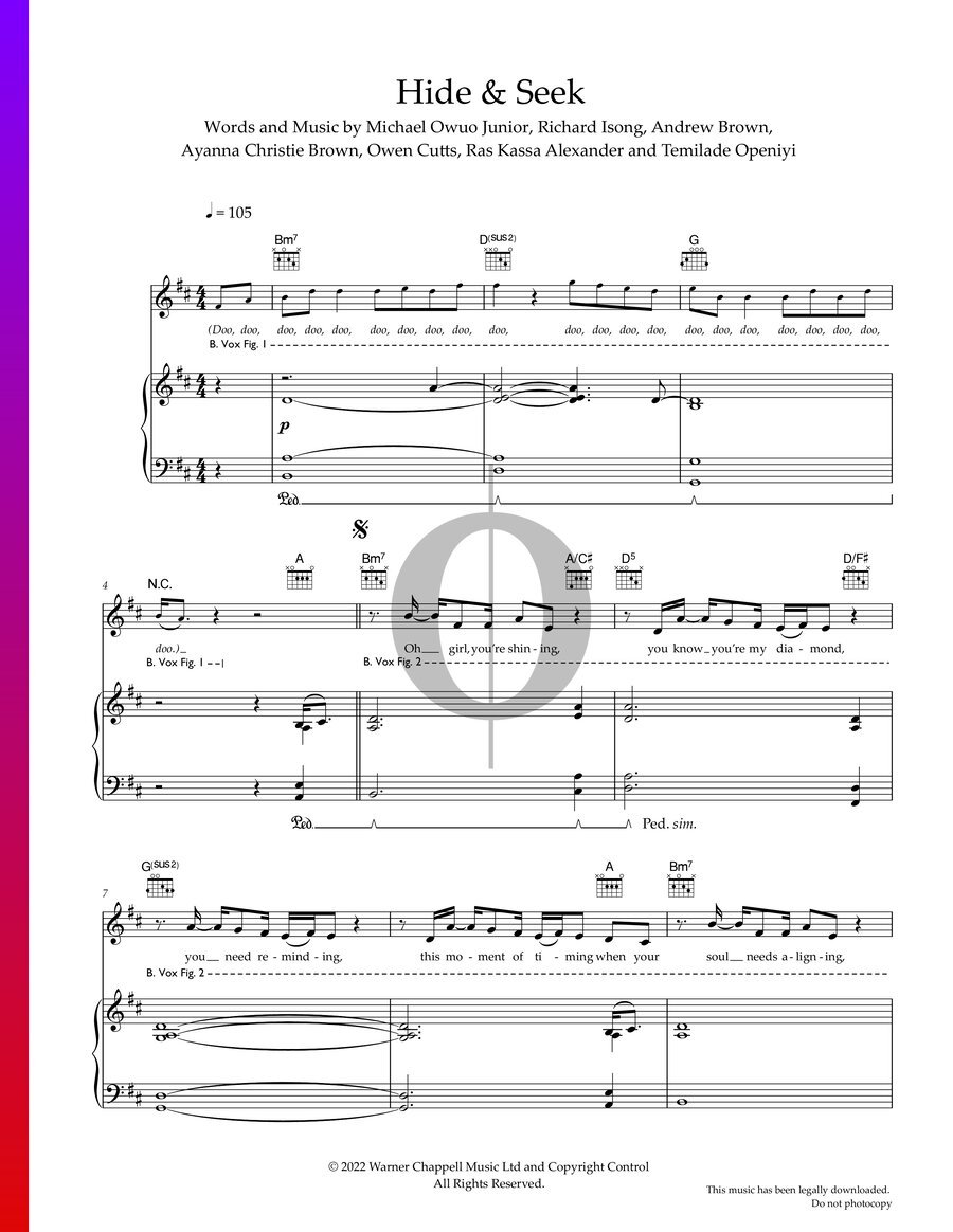 Hide & Seek (Stormzy) Piano Sheet Music - OKTAV