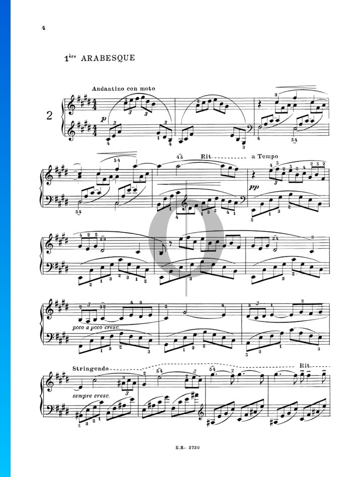 Arabesque No. 1 Spartito (Pianoforte solista) - OKTAV