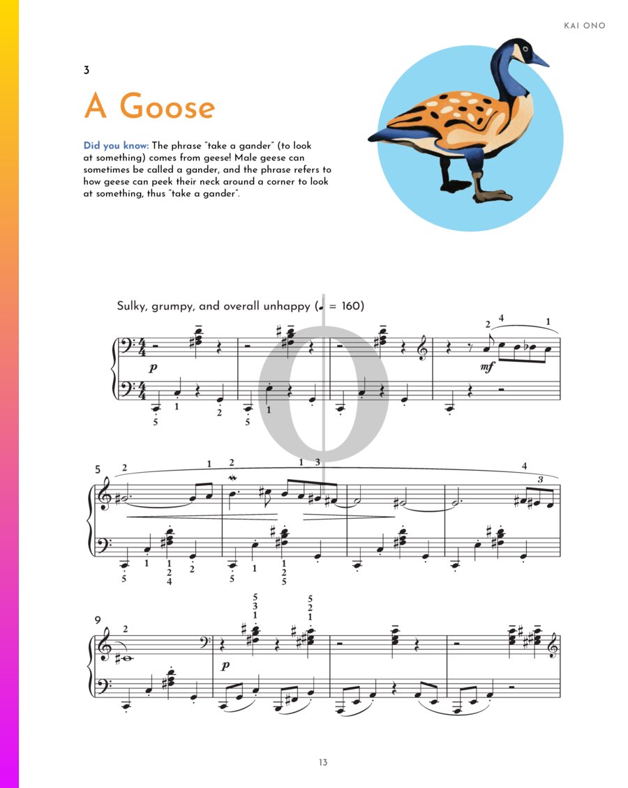 A Goose (Kai Ono) Piano Sheet Music - OKTAV