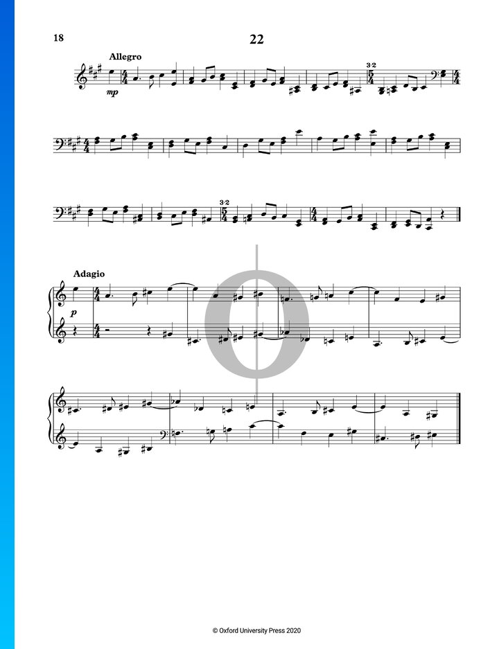 24 Preludes and Fugues: No. 20 in A Major (Howard Skempton) Piano Sheet ...