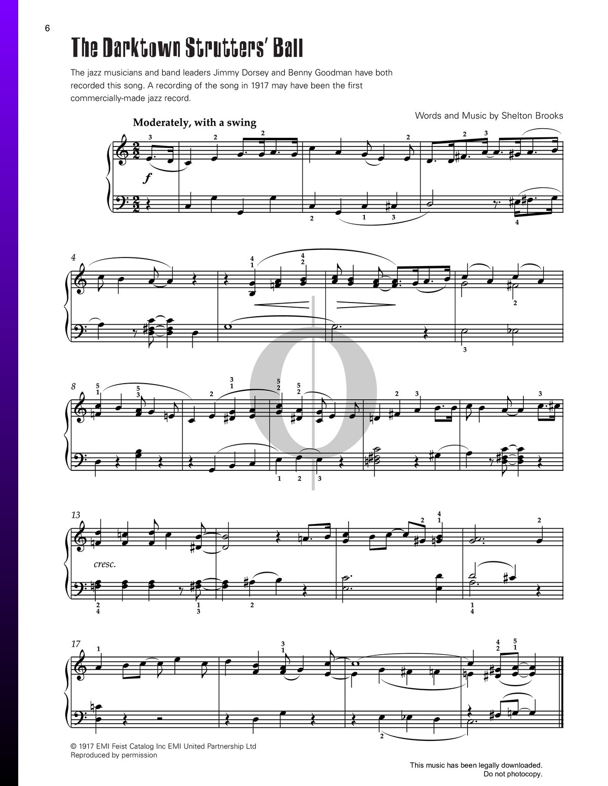 The Darktown Strutters' Ball (Arthur Collins, Byron G. Harlan) Piano ...