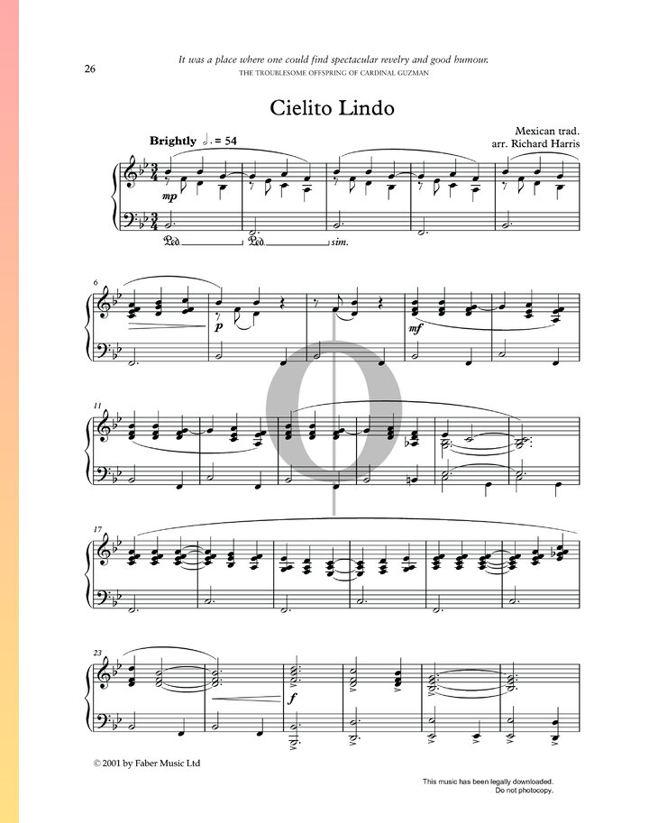 Cielito Lindo (Anonymous) Piano Sheet Music - OKTAV