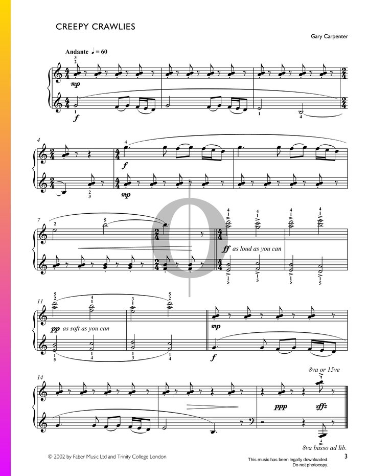 Creepy Crawlies (Gary Carpenter) Piano Sheet Music - OKTAV