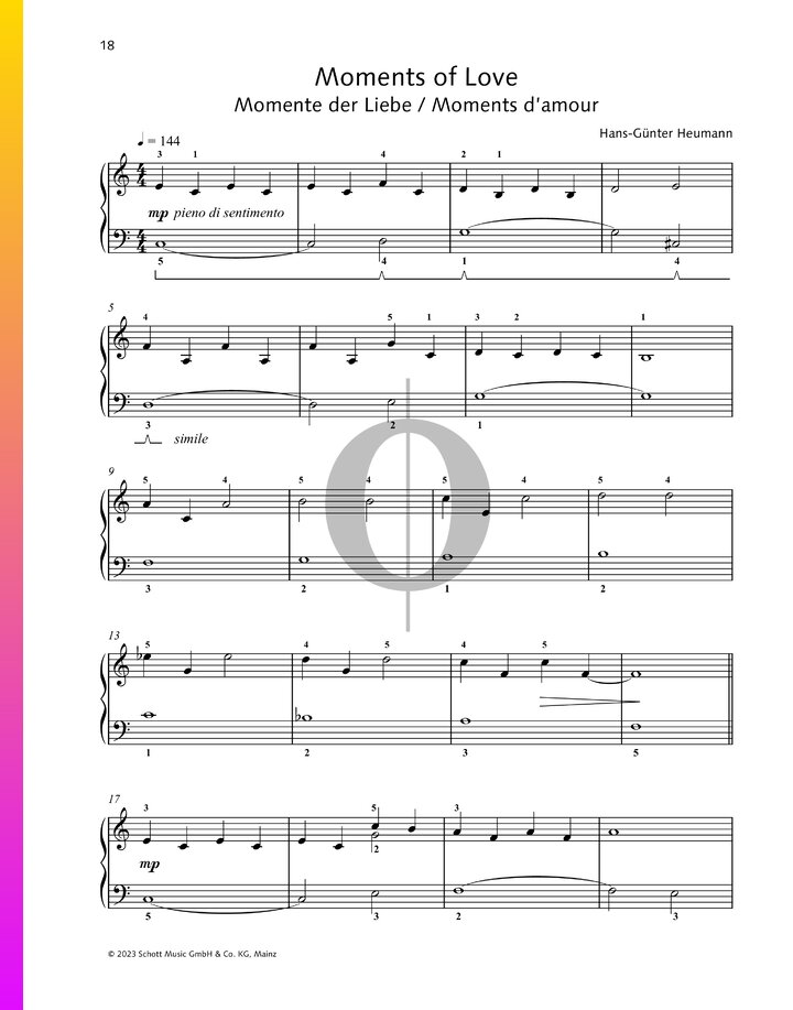 Moments of Love (Hans-Günter Heumann) Piano Sheet Music - OKTAV