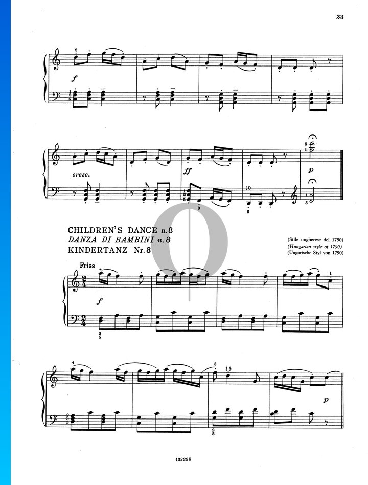 Children's Dance, No. 8 (Zoltán Kodály) Piano Sheet Music - OKTAV