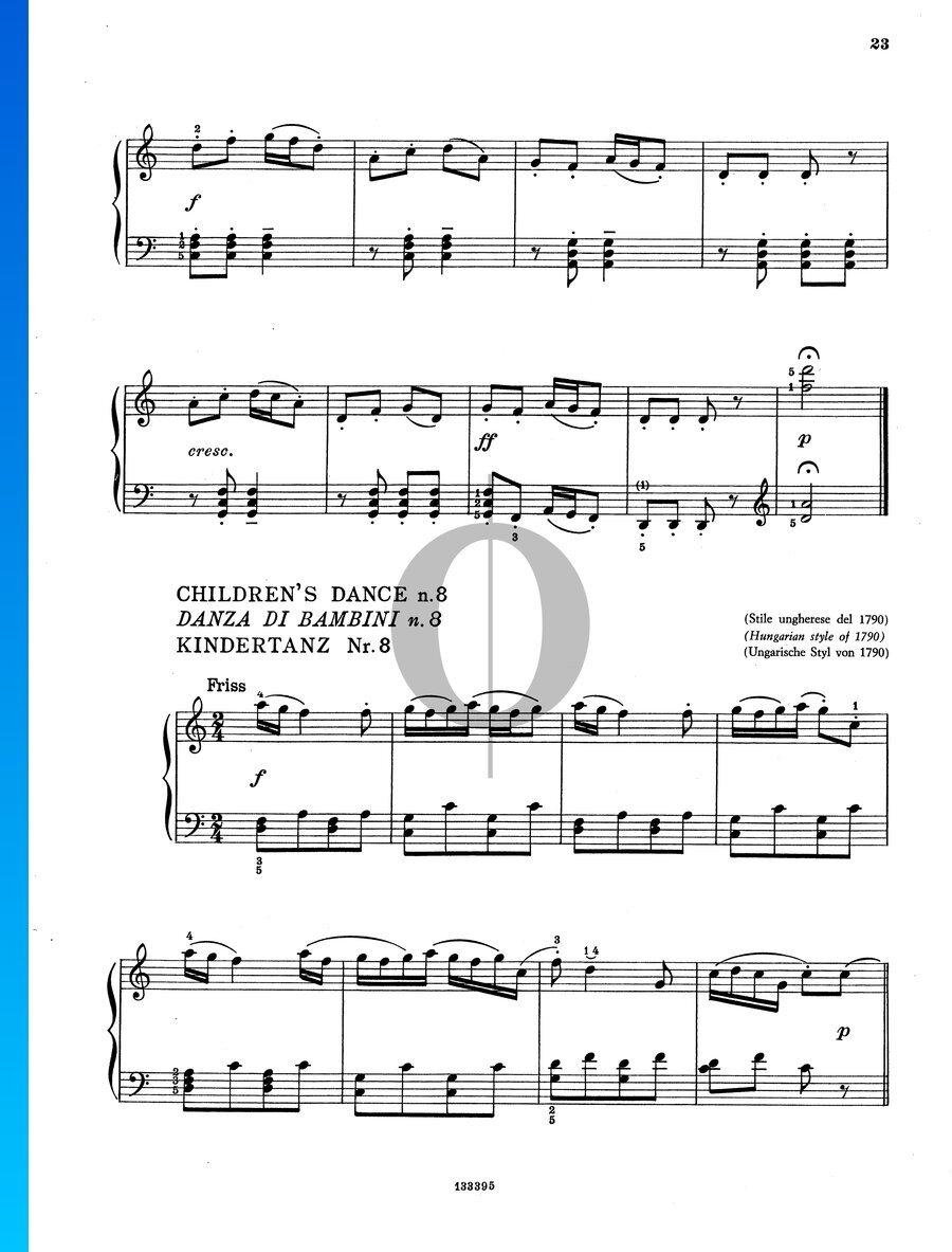 Children's Dance, No. 8 (Zoltán Kodály) Piano Sheet Music - OKTAV