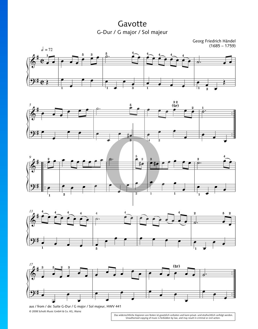 Suite G Major, HWV 441: 6. Gavotta with Variations (Georg Friedrich ...