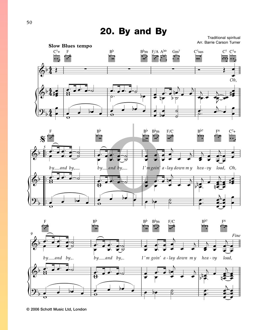By and By (Anonymous) Piano Sheet Music - OKTAV