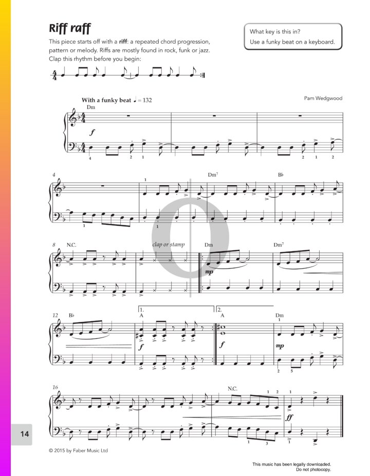 Riff Raff (Pam Wedgwood) Piano Sheet Music - OKTAV