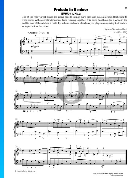 Prelude D Minor, BWV 940 Sheet Music (Piano Solo) - OKTAV