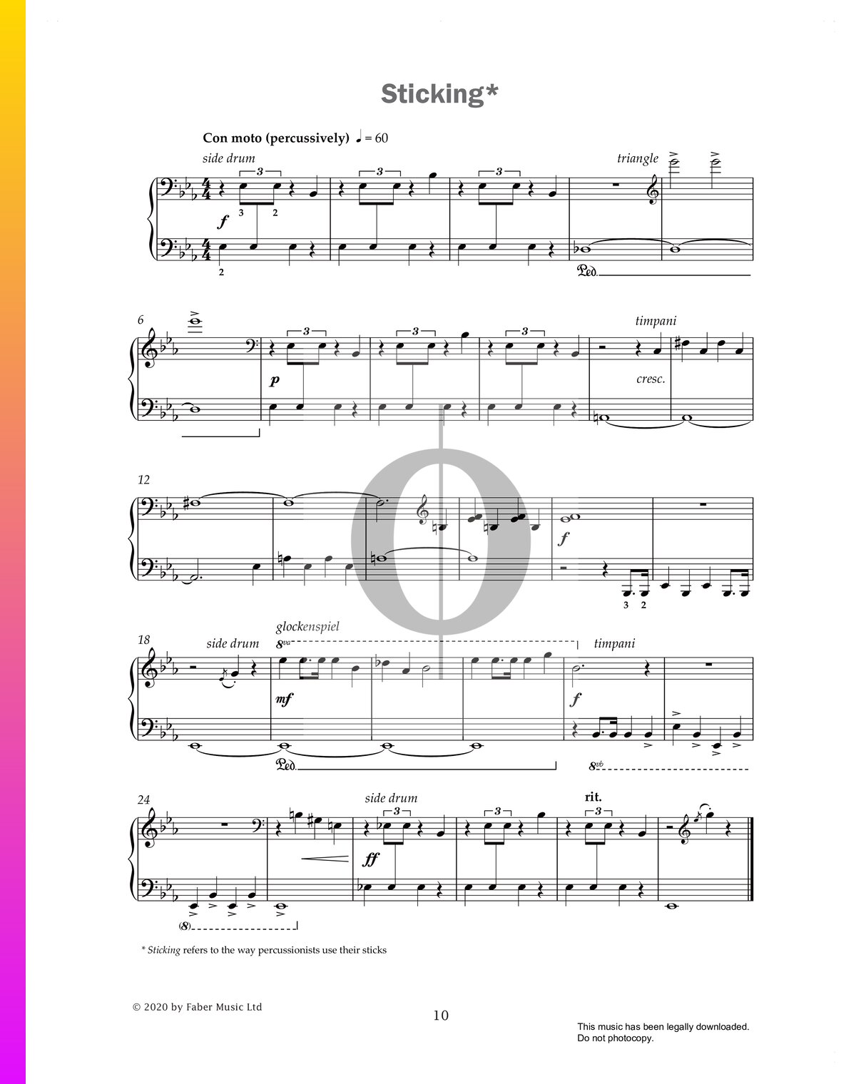 Sticking (Paul Harris) Piano Sheet Music - OKTAV