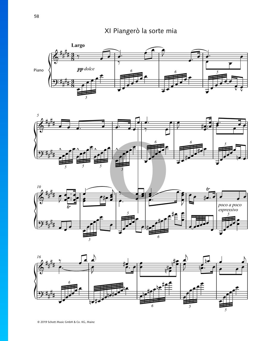 Giulio Cesare, HWV 17, Act 3: Piangerò la sorte mia » Georg Friedrich Händel - Partitions de ...