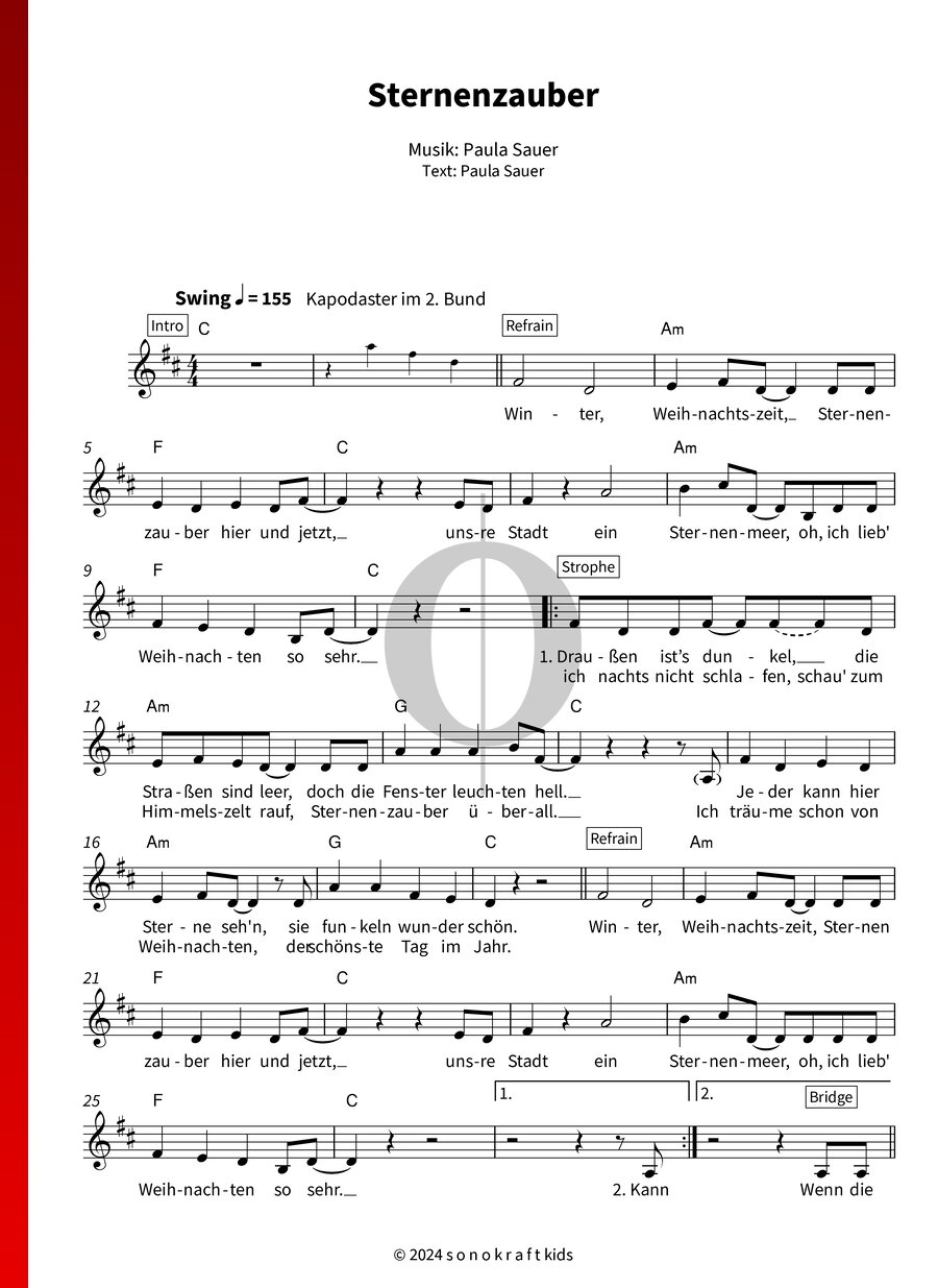 Sternenzauber (Paula Sauer) Piano Sheet Music - OKTAV