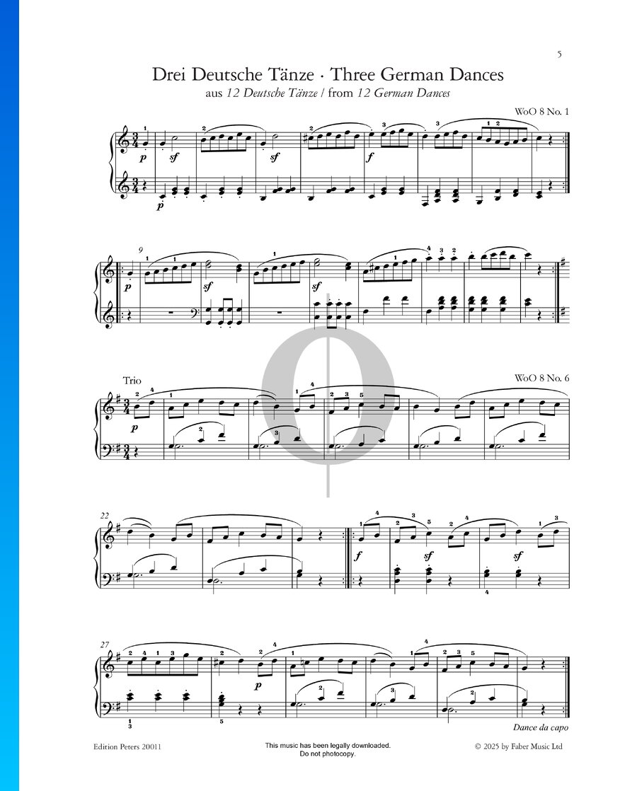 Three German Dances in C Major, WoO 8 No. 1 (Ludwig van Beethoven ...