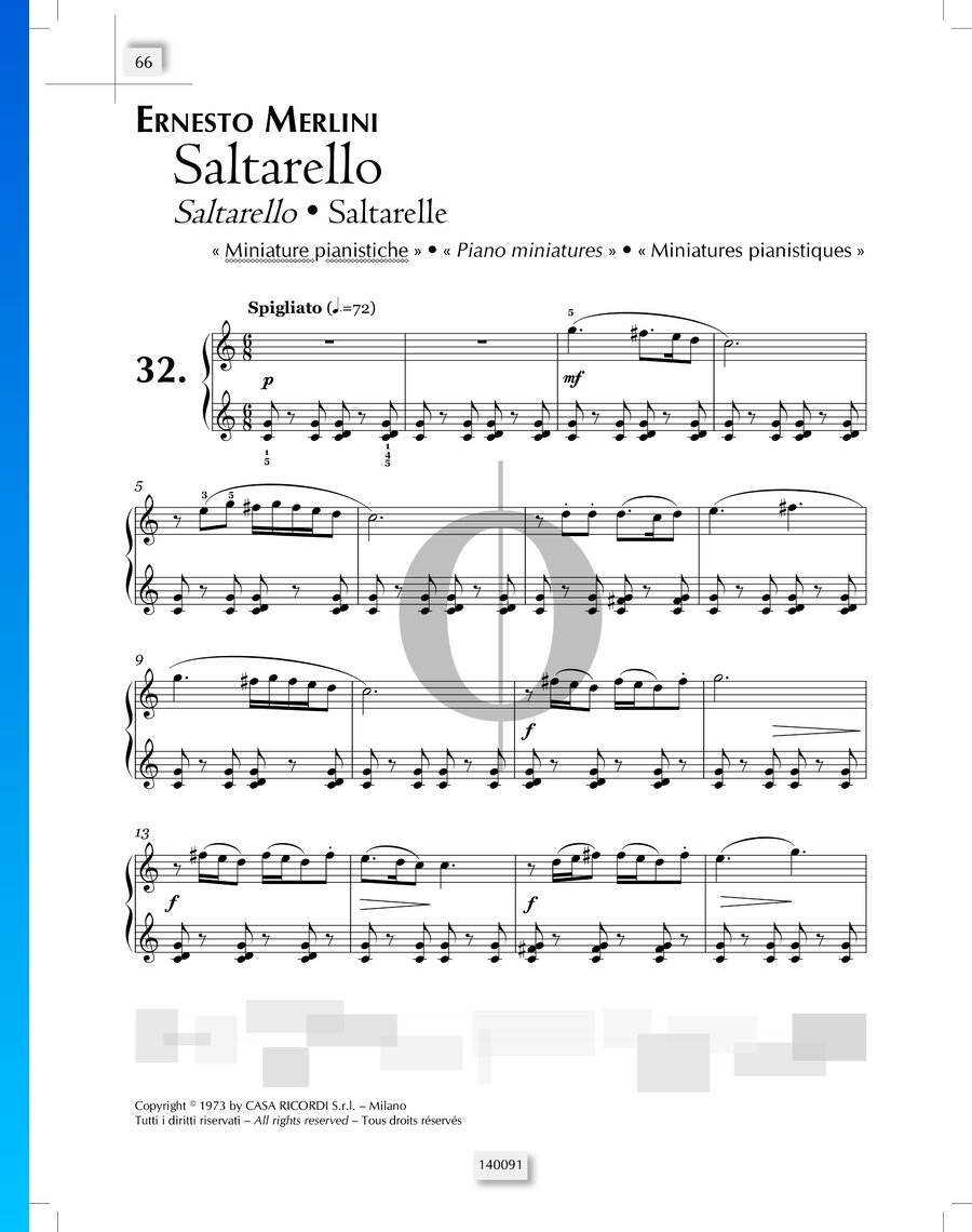 Saltarello (Ernesto Merlini) Piano Sheet Music - OKTAV