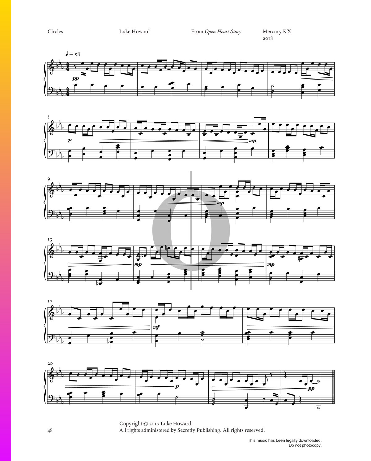 Circles (Luke Howard) Piano Sheet Music - OKTAV