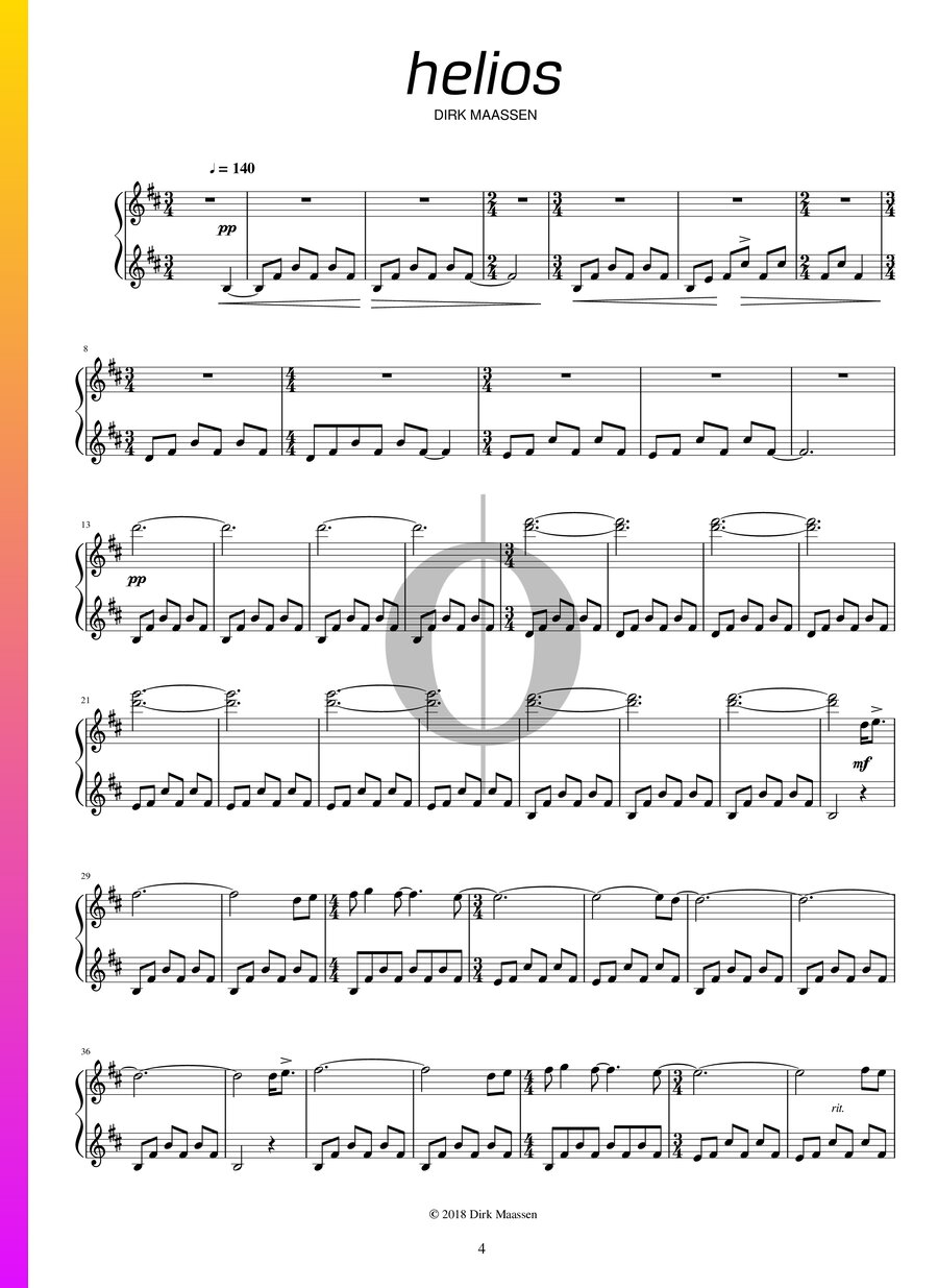 Helios (Dirk Maassen) Piano Sheet Music - OKTAV