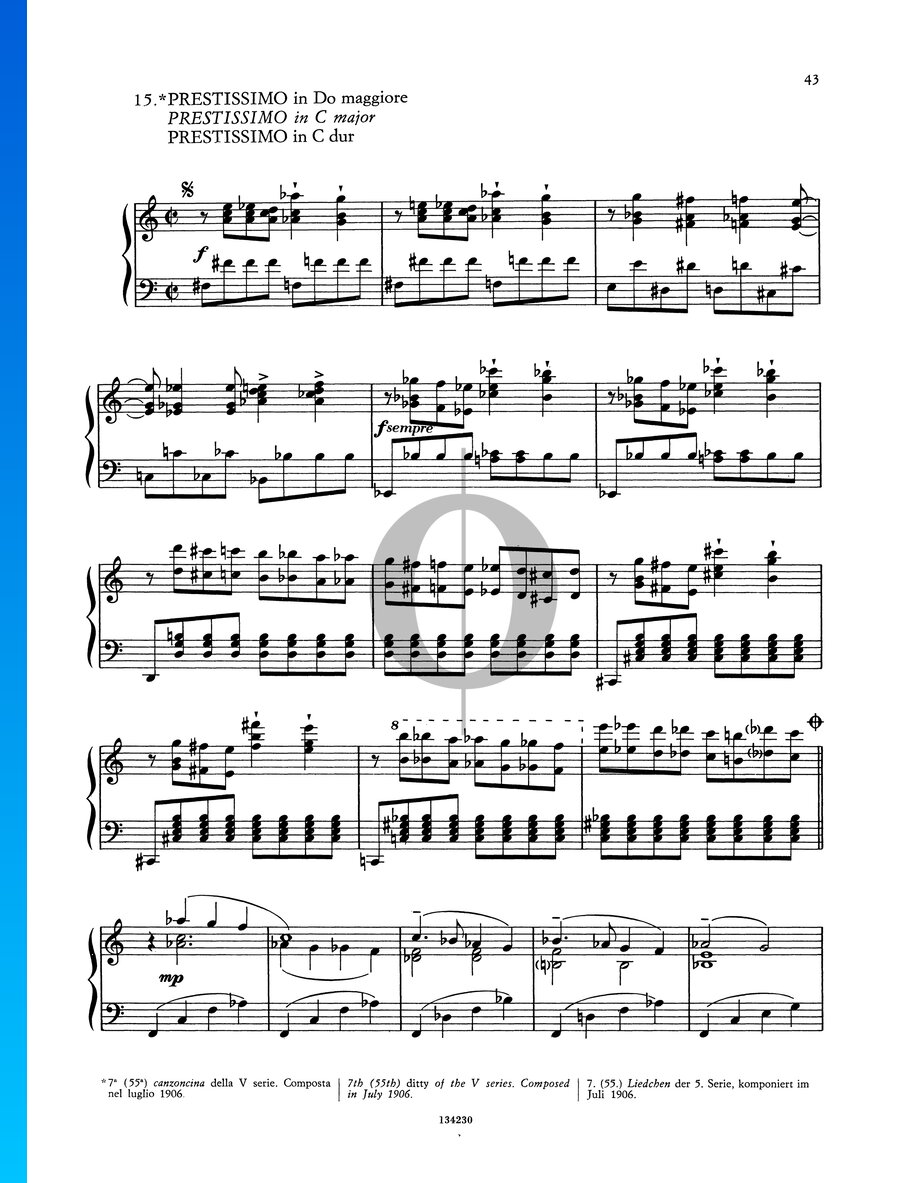 Little Songs, Series 5: No. 7 Prestissimo (Sergei Prokofiev) Piano ...