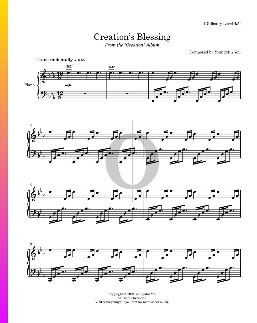 Creation's Blessing (YoungMin You) Piano Sheet Music - OKTAV
