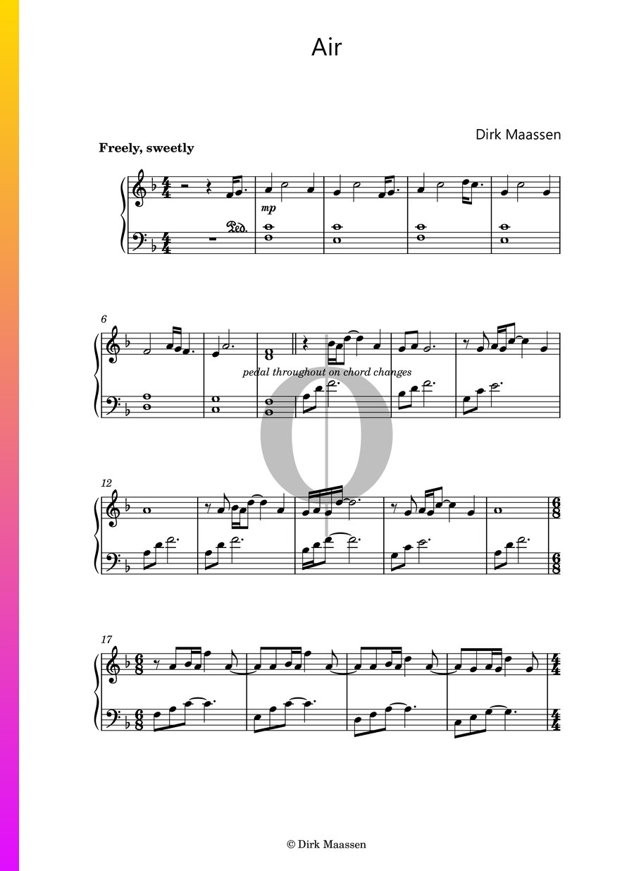 Air (Dirk Maassen) Piano Sheet Music - OKTAV